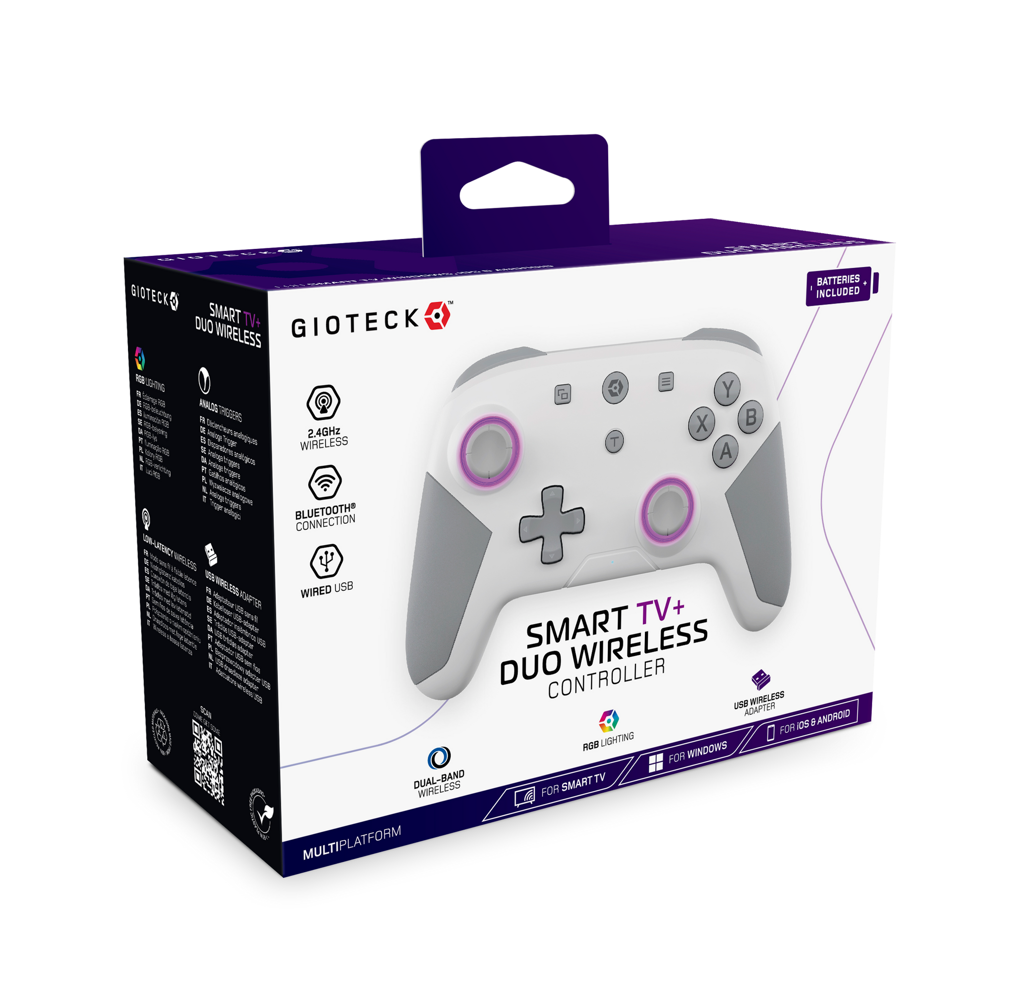 Gioteck Smart TV+ Duo Controller Gaming PC Mobile White