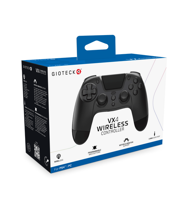 Gioteck VX4 Wireless Controller for PS4 PC Black