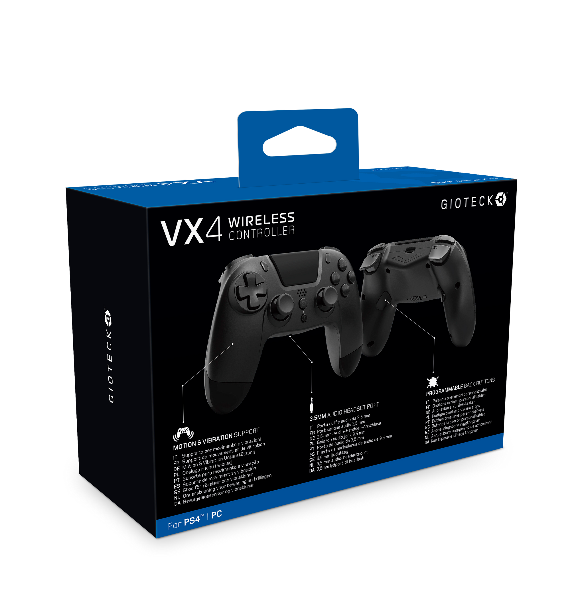 Gioteck VX4 Wireless Controller for PS4 PC Black